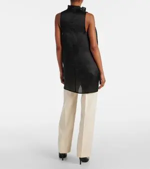 Khaite Meegan Draped Silk Top - Black