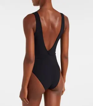 Tory Burch Double T Belted One-piece Swimsuit - Black