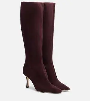 JIMMY CHOO Agathe 85 Suede Knee-high Boots