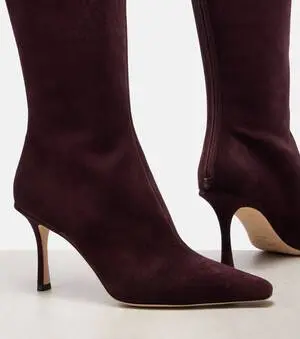 JIMMY CHOO Agathe 85 Suede Knee-high Boots