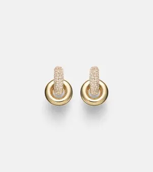 STONE AND STRAND 14kt Yellow Huggie Earrings With Diamonds - Gold
