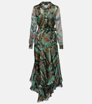 Etro Paisley Fringed Silk Gown