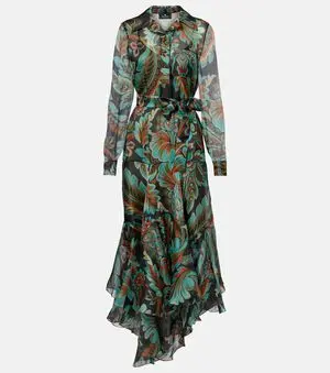 Etro Paisley Fringed Silk Gown