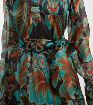 Etro Paisley Fringed Silk Gown