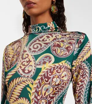 Etro Paisley Asymmetric Midi Dress - Multicoloured