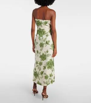 SIR. Gardella Cutout Floral Linen Midi Dress