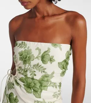 SIR. Gardella Cutout Floral Linen Midi Dress