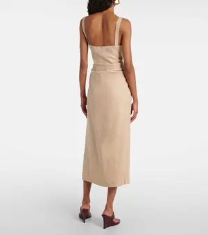 SIR. Moretti Cutout Linen Midi Dress