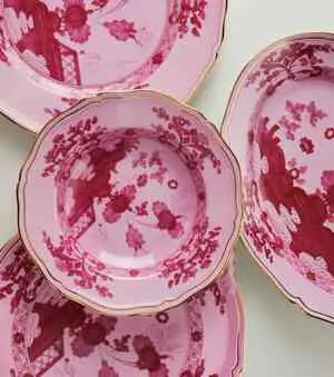 GINORI 1735 Oriente Italiano Porcelain Soup Plate - Pink