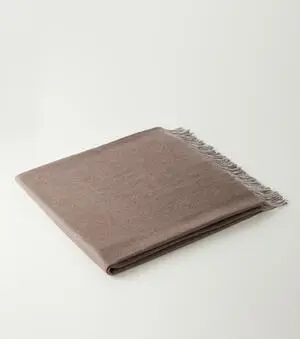 Brunello Cucinelli Fringed Silk Throw - Beige