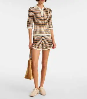 ERES Disco Open-knit Cotton-blend Shorts - Multicoloured