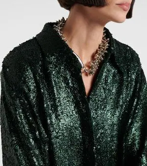 Dries Van Noten Sequined Shirt - Green