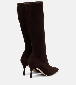 Manolo Blahnik Myconia Suede Knee-high Boots
