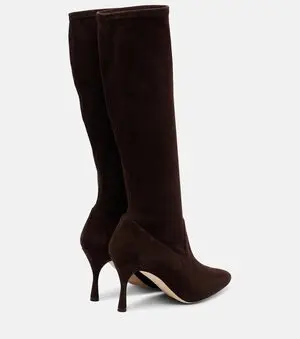 Manolo Blahnik Suede Knee-high Boots