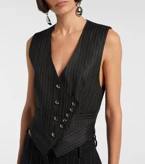 Isabel Marant Nicky Pinstripe Wool-blend Vest