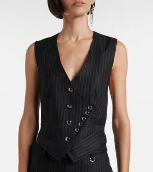 Isabel Marant Nicky Pinstripe Wool-blend Vest