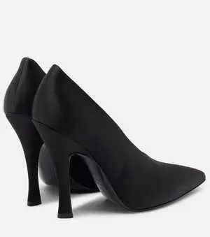 Magda Butrym Satin Pointed Toe Pumps - Black