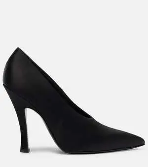 Magda Butrym Satin Pointed Toe Pumps - Black