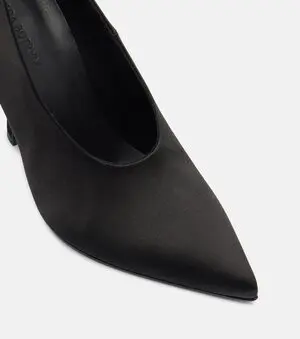 Magda Butrym Satin Pointed Toe Pumps - Black