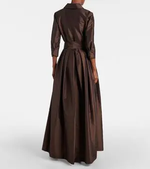 Simkhai Julip Belted Taffetta Gown - Brown