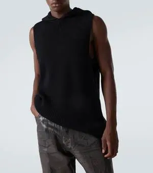 Rick Owens Ribbed-knit Virgin Wool Hooded Vest