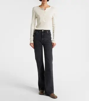 FRAME Arrow High-rise Bootcut Jeans - Black