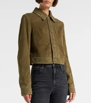 FRAME The Small Suede Jacket - Green