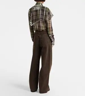 FRAME Collegiate High-rise Wide-leg Jeans - Brown
