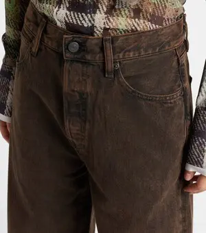 FRAME Collegiate High-rise Wide-leg Jeans - Brown