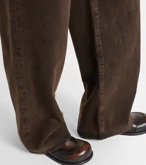 FRAME Collegiate High-rise Wide-leg Jeans - Brown
