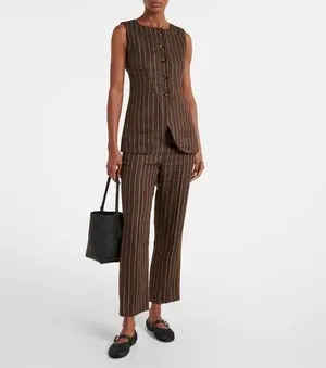 Posse Emma Pinstripe Linen Top