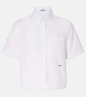Prada Logo Cotton Poplin Shirt