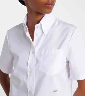 Prada Logo Cotton Poplin Shirt