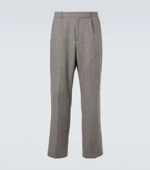 Our Legacy Borrowed Virgin Wool Chinos In Brown Natural Herringbone