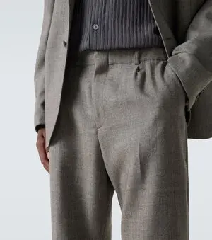 Our Legacy Borrowed Virgin Wool Chinos In Brown Natural Herringbone