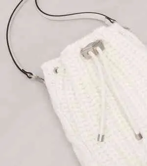 JIMMY CHOO Cinch Mini Cable-knit Bucket Bag