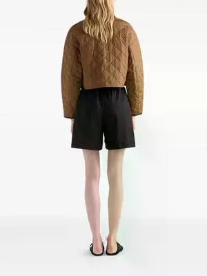 Prada Quilted Jacket With Corduroy Collar - Brown