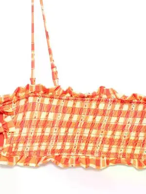 DAMSON MADDER Shirred Bow Bikini Top - Orange