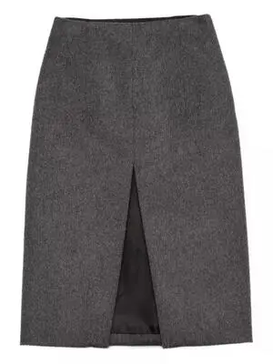 Prada Wool Mini Skirt With Front Slit