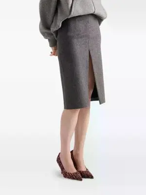Prada Wool Mini Skirt With Front Slit