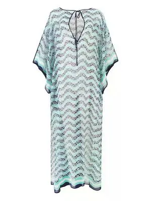 Casablanca Monogram Print Beach Kaftan - Green