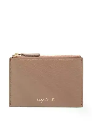 AGNÈS B. Logo-plaque Leather Wallet - Brown