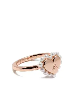 AGNÈS B. Heart Faux-pearl Ring - Pink