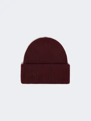Max Mara Rib-Knit Cashmere Beanie Red Purple