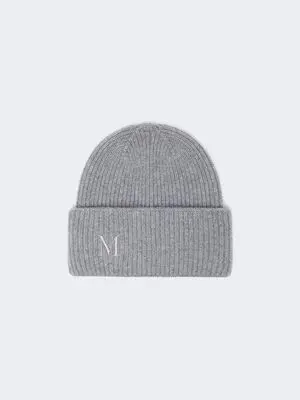 Max Mara Rib-Knit Cashmere Beanie Light Grey