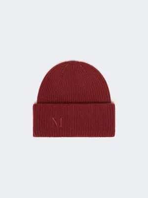 Max Mara Rib-Knit Cashmere Beanie Raspberry