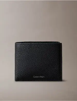 Calvin Klein Foil Embossed Logo Bifold Wallet With Coin Pouch - Black