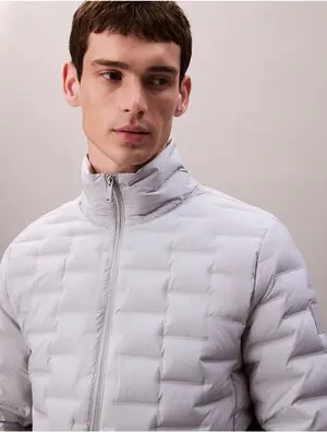 Calvin Klein Packable Lightweight Quilted Goose Down Puffer Jacket - Gray Marble