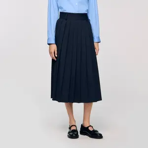 Sandro Wool Midi Pleated Skirt