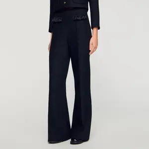 Sandro Tweed Suit Trousers - Black